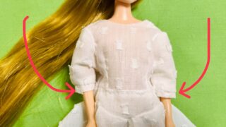 袖ありフレアワンピースを作る方法：ジェニー27cm・40cm・MDDドール服 | リンデリン